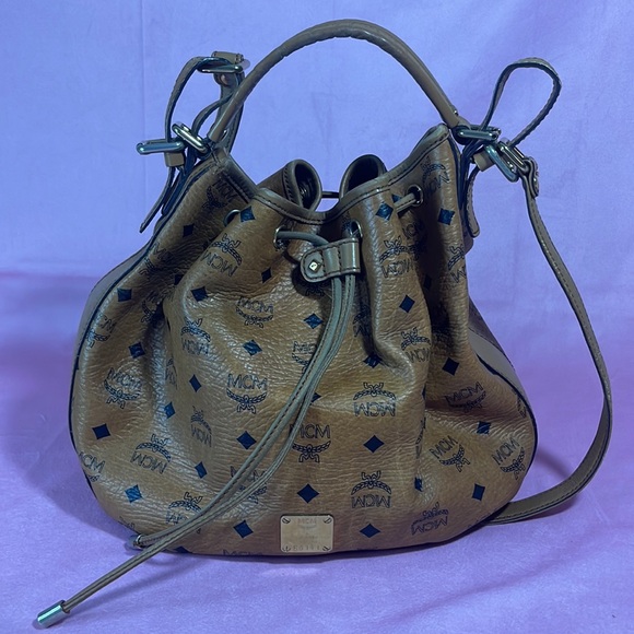 MCM | Bags | Mcm Brown Monogram Bucket Bag | Poshmark
